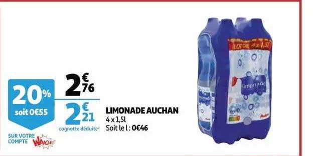 Promo Limonade Auchan chez Auchan - iCatalogue.fr