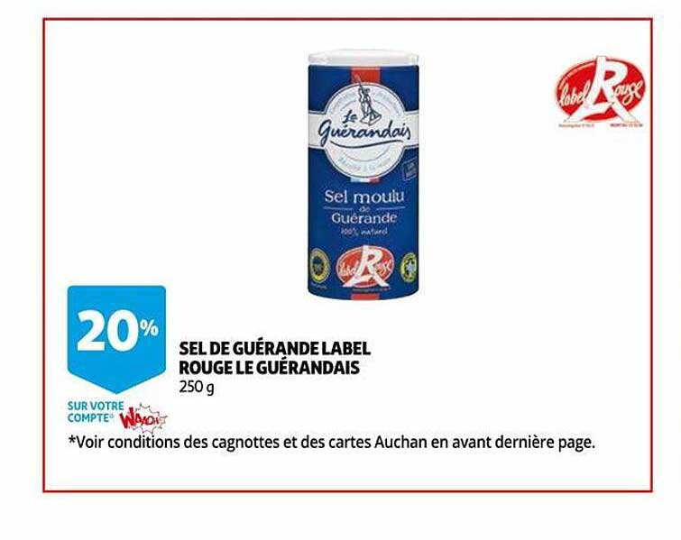 Promo Sel De Guérande Label Rouge Le Guérandais chez Auchan - iCatalogue.fr