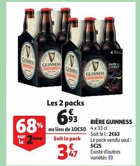 Promo Bière Guinness chez Auchan - iCatalogue.fr
