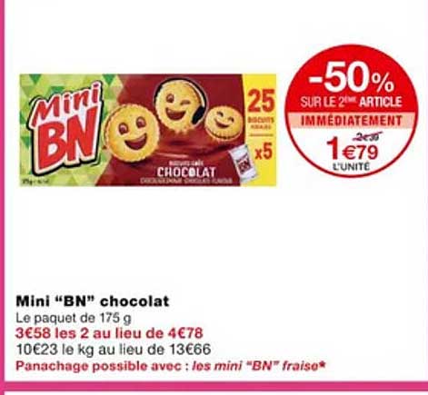 Promo Mini "bn" Chocolat chez Monoprix - iCatalogue.fr