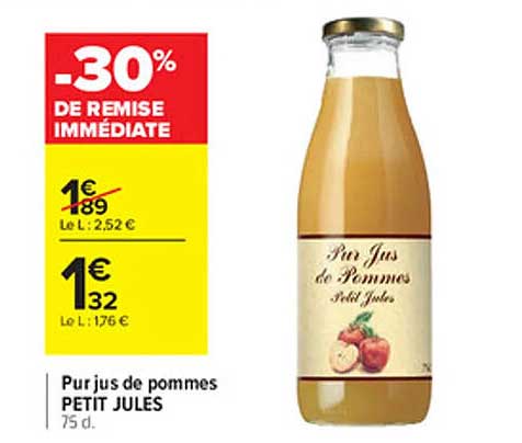 Promo Pur Jus De Pommes Petit Jules chez Carrefour - iCatalogue.fr
