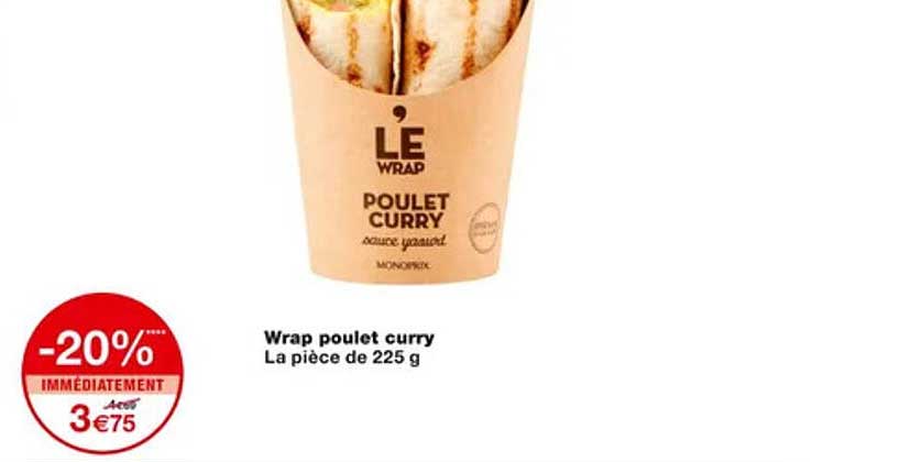 Promo Wrap Poulet Curry Chez Monoprix Icatalogue Fr