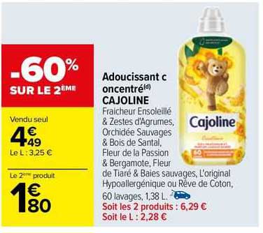Promo Adoucissant Concentré Cajoline chez Carrefour - iCatalogue.fr