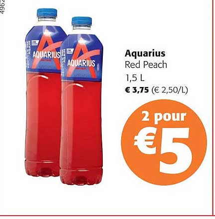 Promo Aquarius Red Peach chez Colruyt - iCatalogue.fr