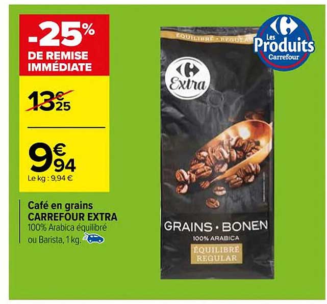 Promo Café En Grains Carrefour Extra chez Carrefour - iCatalogue.fr