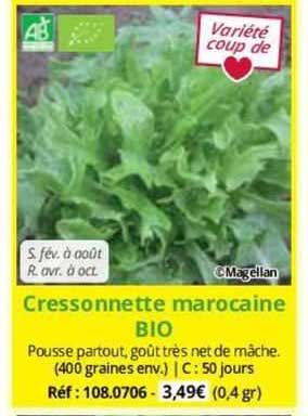 Promo Cressonnette Marocaine Bio chez Magellan - iCatalogue.fr