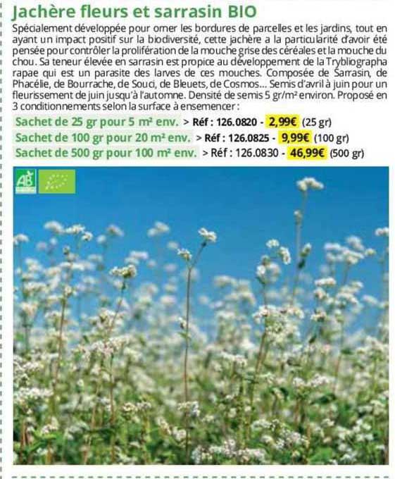 Promo Jachère Fleurs Et Sarrasin Bio chez Magellan - iCatalogue.fr