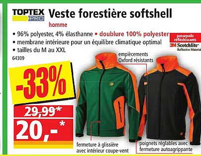 Promo Toptex Vest Forestière Softshell chez Norma - iCatalogue.fr