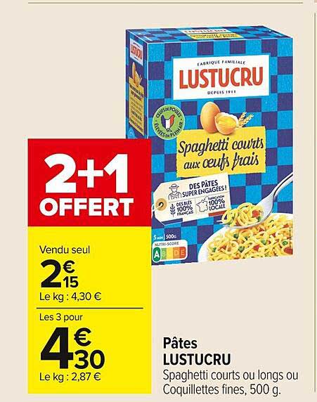 Promo Pâtes Lustucru chez Carrefour Market