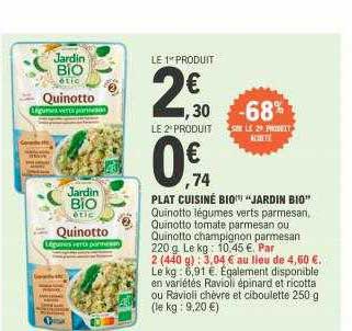 Promo Plat Cuisiné Bio "jardin Bio" chez E.Leclerc - iCatalogue.fr