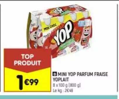 Promo Mini Yop Parfum Fraise Yoplait chez Leader Price - iCatalogue.fr