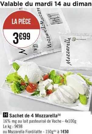 Promo Sachet De 4 Mozzarella chez Spar - iCatalogue.fr