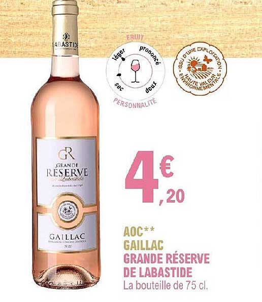 Promo Aoc Gaillac Grande Réserve De Labastide chez E.Leclerc ...