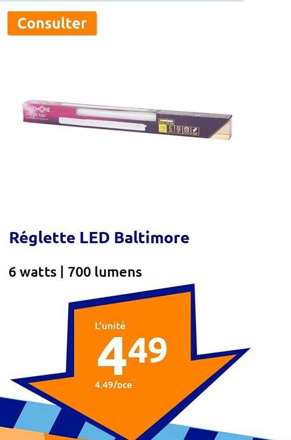 Promo Réglette Led Baltimore chez Action - iCatalogue.fr