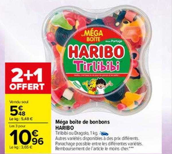 Offre Méga Boite De Bonbons World Mix Haribo Le 2e à -60% chez ...