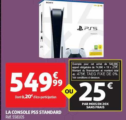 Promo La Console Ps5 Standard chez Auchan - iCatalogue.fr