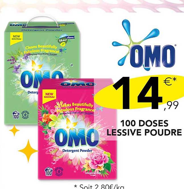 Promo 100 Doses Lessive Poudre Omo chez Stokomani - iCatalogue.fr