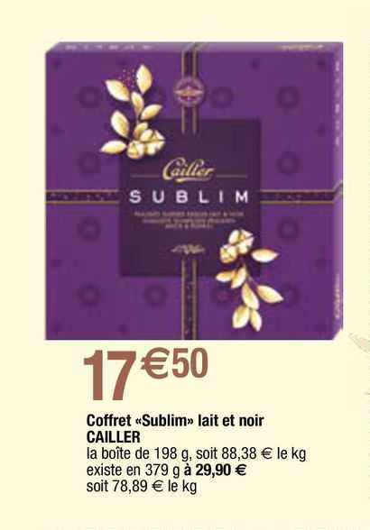 Promo Coffret "sublim" Lait Et Noir Cailler chez Migros France ...