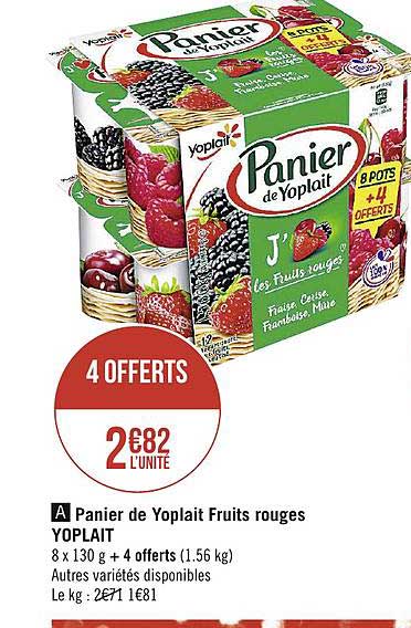 Promo Panier De Yoplait Fruits Rouges Yoplait chez Casino Supermarchés ...