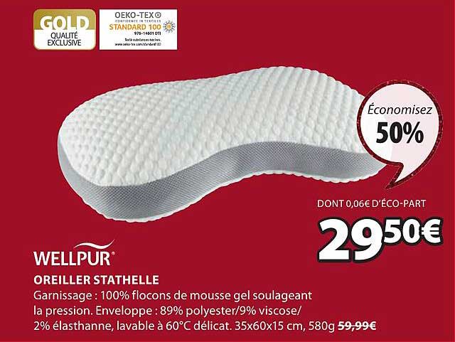 Promo Oreiller Stathelle Wellpur chez JYSK - iCatalogue.fr