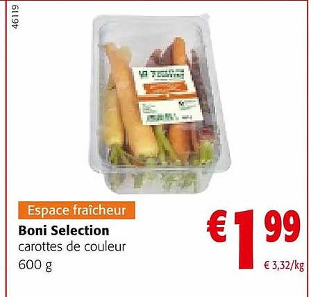 Promo Carottes De Couleur Boni Selection chez Colruyt - iCatalogue.fr