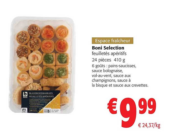 Promo Feuilletés Apéritifs Boni Selection chez Colruyt - iCatalogue.fr