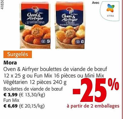 Promo Oven & Airfryer Boulettes De Viande De Bœuf Ou Fun Mix Ou Mini ...