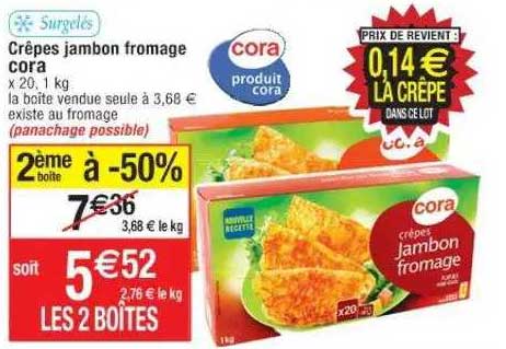 Promo Crêpes Jambon Fromage Cora chez Cora - iCatalogue.fr