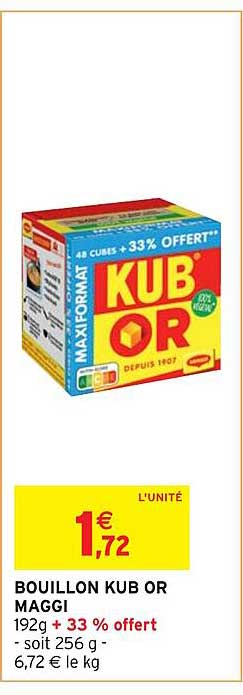 Offre Bouillon Kub Or Maggi chez Intermarche Hyper