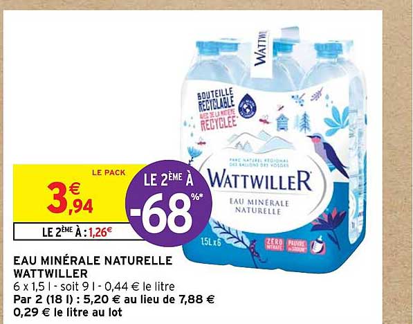 Promo Eau Minérale Naturelle Wattwiller chez Intermarché - iCatalogue.fr