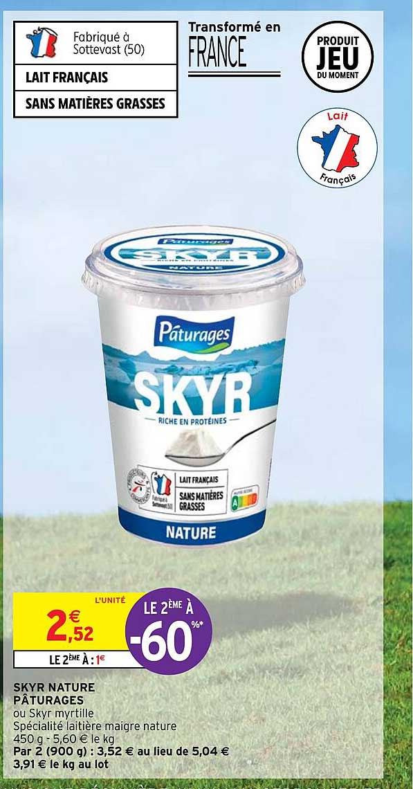 Promo Skyr Nature Pâturages chez Intermarché - iCatalogue.fr