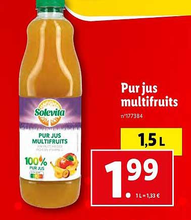 Promo Pur Jus Multifruits Solevita chez Lidl - iCatalogue.fr