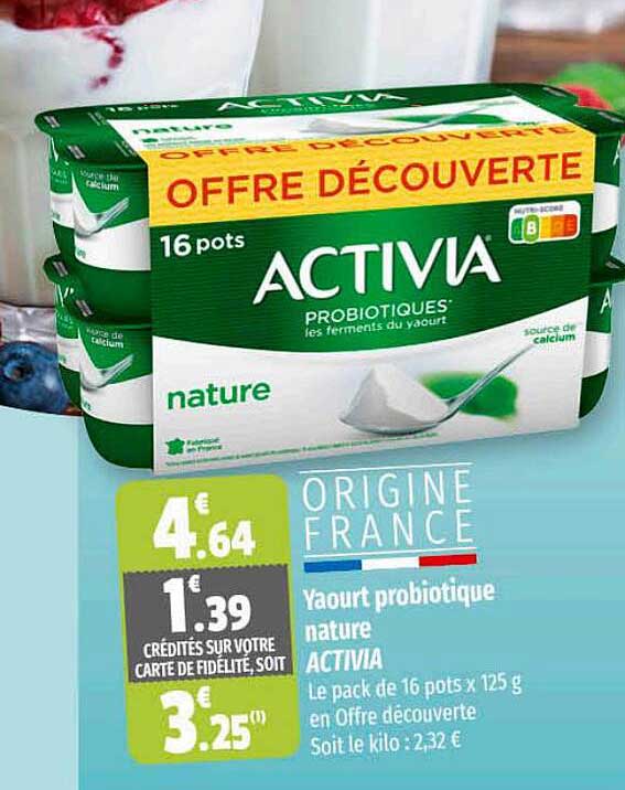 Promo Yaourt Probiotique Nature Activia chez Coccinelle Express ...