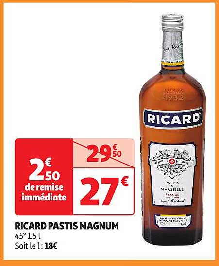 Promo Ricard Pastis Magnum chez Auchan - iCatalogue.fr