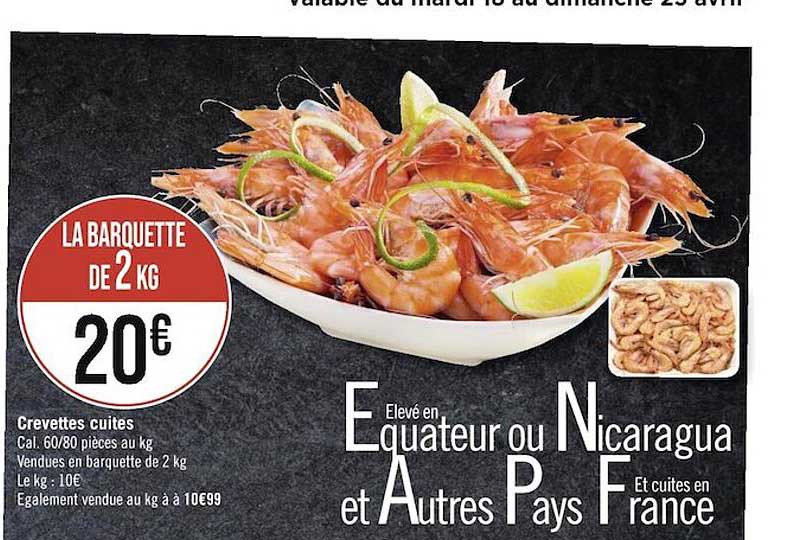 Promo Crevettes Cuites chez Casino Supermarchés - iCatalogue.fr
