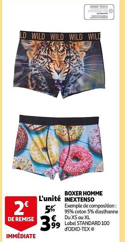 Promo Boxer Homme Inextenso chez Auchan - iCatalogue.fr