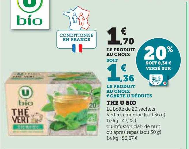 Promo Thé U Bio chez Super U - iCatalogue.fr