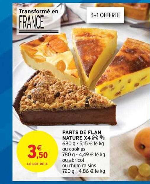 Promo Parts De Flan Nature X4 chez Intermarché Hyper - iCatalogue.fr