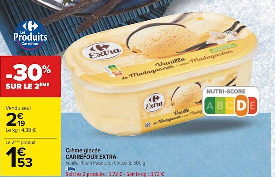 Promo Crème Glacée Carrefour Extra chez Carrefour - iCatalogue.fr