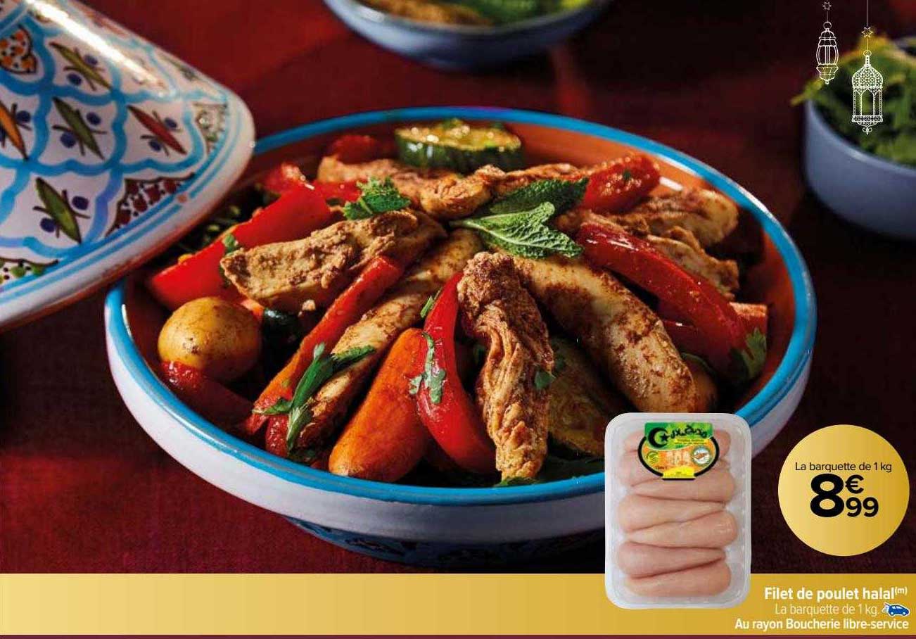 Promo Filet De Poulet Halal chez Carrefour Market - iCatalogue.fr