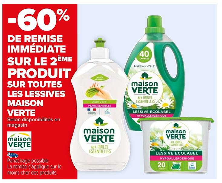 Promo Les Lessives Maison Verte chez Carrefour - iCatalogue.fr