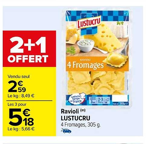 Promo Ravioli Lustucru chez Carrefour