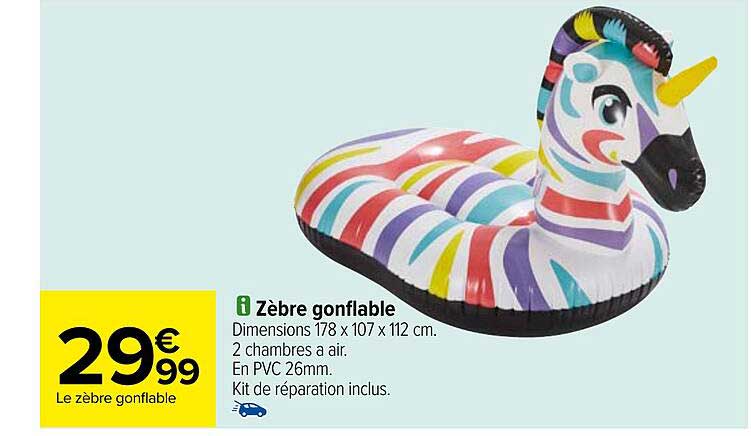 Promo Zèbre Gonflable chez Carrefour - iCatalogue.fr
