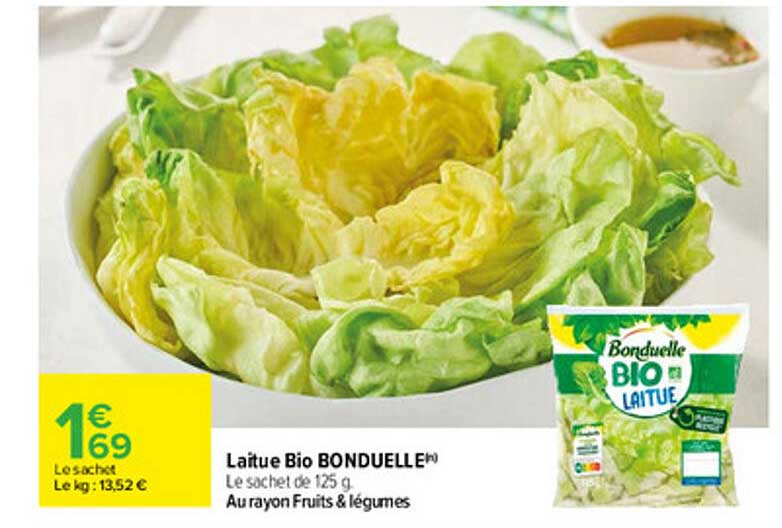 Promo Laitue Bio Bonduelle chez Carrefour - iCatalogue.fr
