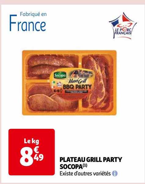 Promo Plateau Grill Party Socopa chez Auchan - iCatalogue.fr