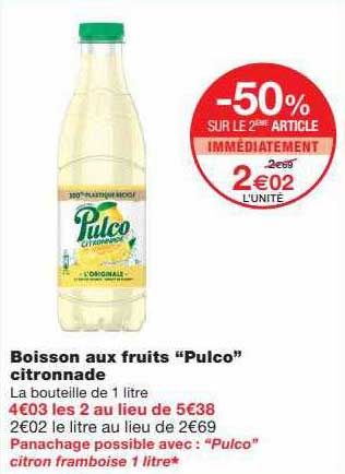 Promo Boisson Aux Fruits "pulco" Citronnade chez Monoprix - iCatalogue.fr