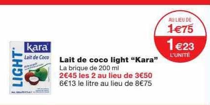 Promo Lait De Coco Light "kara" chez Monoprix - iCatalogue.fr