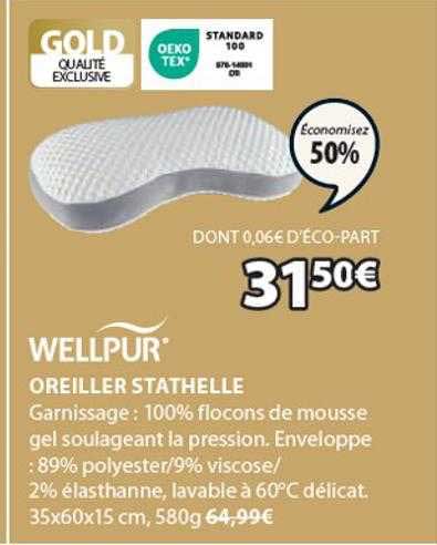 Promo Oreiller Stathelle Wellpur chez JYSK - iCatalogue.fr