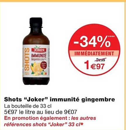 Promo Shots "joker" Immunité Gingembre chez Monoprix - iCatalogue.fr