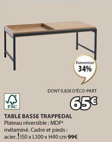 Promo Table Basse Trappedal chez JYSK - iCatalogue.fr